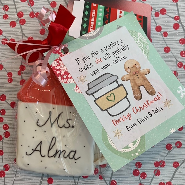 If You Give A Teacher A Cookie Gift Tag Template for Christmas ...