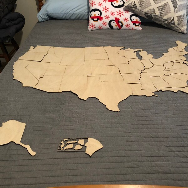 Marking Maps- United States USA Wooden Photo Collage, Travel Wall Decor ...