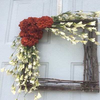 Fall Square Wreath, Wreath for Fall, Rustic Fall Wreath, Fall Decor ...