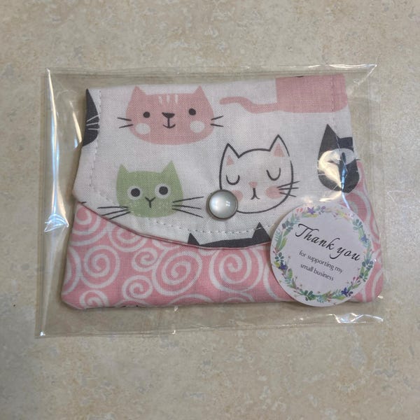 Hot Pink Daisy Mini Wallet Hand Sewn Small Wallet Use for Small Purse ...