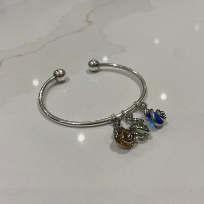 Charm Torque Bangle Bracelet 925 Sterling Silver Solid Screw End Open ...