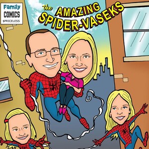 Custom COMIC BOOK Cover Superhero Cartoon Caricature Drawing From Photo ...