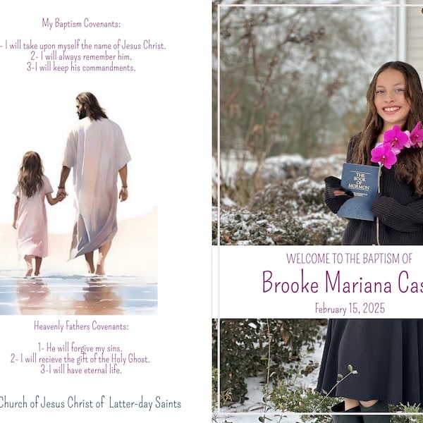 Baptism Program LDS Editable Template, Church of Jesus Christ of Latter ...