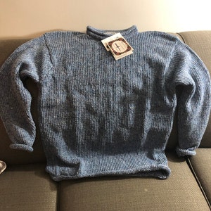 Irish Donegal Fisherman Sweater in 100% Donegal Tweed Wool | Etsy