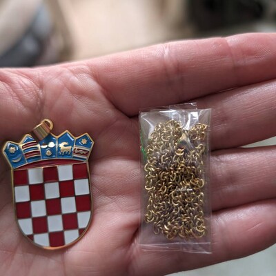 Bosnia and Herzegovina Coat of Arms Pendant Necklace bosnian Shield Charm Necklace balkan ...