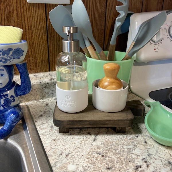 Sink Riser Tray , Soap Stand , Wood Riser , Kitchen Tray , Dish Soap ...