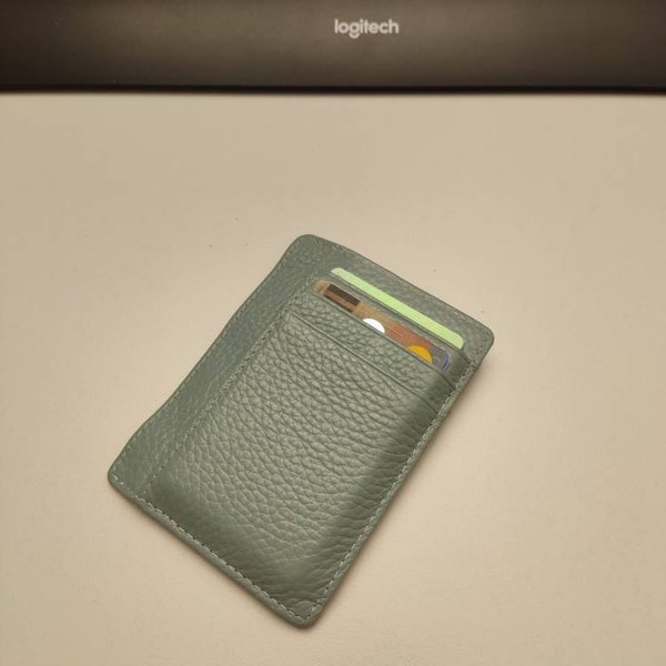 Slim Leather Card Holder, Larger Size, Premium Real Leather, Slim ...