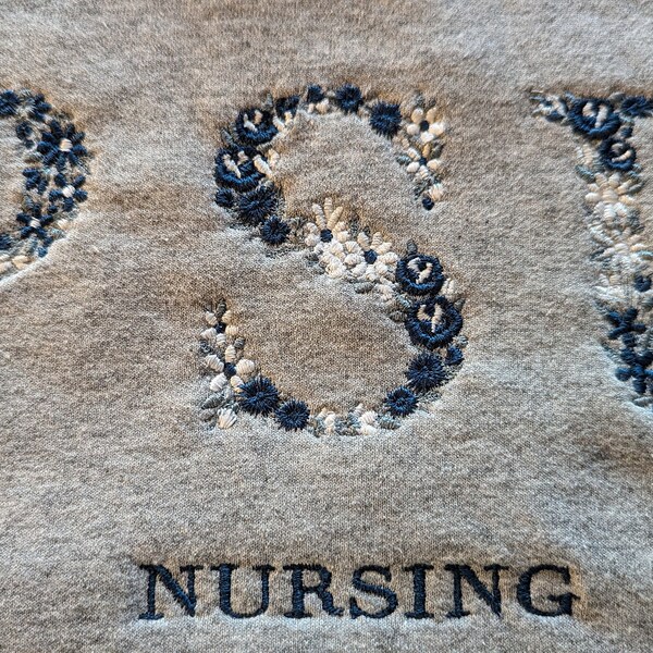 Machine Embroidery LETTER P Uppercase 9,7cm /3.80" Tall Dainty Floral ...