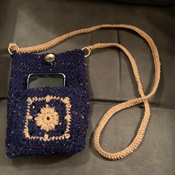 Crochet Phone Bag With Pocket Pattern PDF | Crochet Bag | Handmade Bag ...