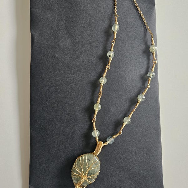 Solar System Necklace, Y Necklace ,wire Wrapped Crystal Necklace, Gold ...