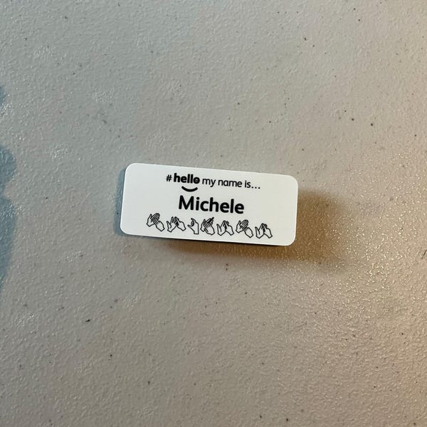 Hello My Name is Name Badge - BSL Sign Language | Personalised Badge ...
