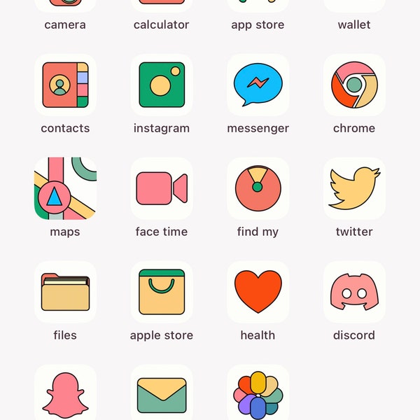 Ios 16 App Icon Pack With 100 Aesthetic Icons | iPad and iPhone Icon ...