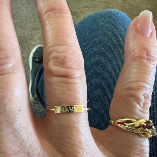 Nameplate Ring ~ 14K Solid YELLOW Gold • Personalized Real Gold Ring ...