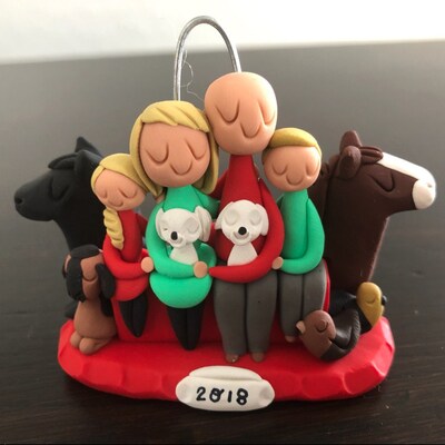 Custom Family Portrait Clay Figures Personalized Art - Etsy