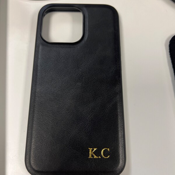 PU Leather Initials iPhone Case, Personalised Custom Phone Case ...