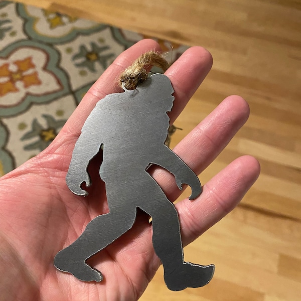 Raw Steel Sasquatch Ornament: Bigfoot Rearview Mirror Charm - Etsy