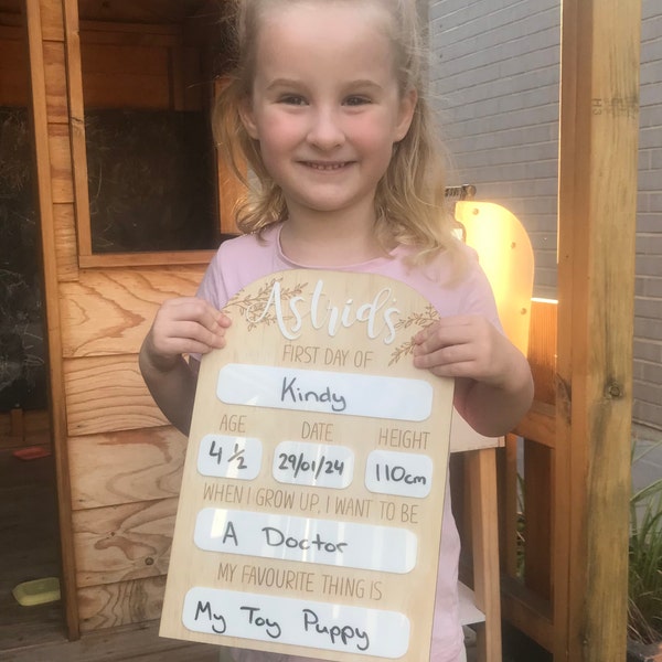 Personalised First Day Board, Customisable First Day Board, Kids First ...