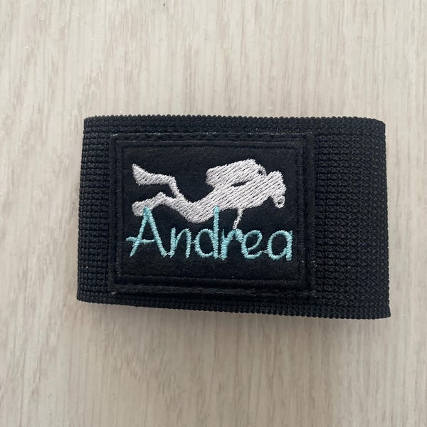Custom Name Scuba Dive Tag, Personalized Embroidered Scuba BCD Name Tag ...