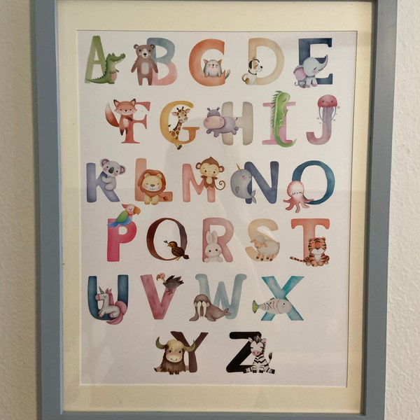 Animal Alphabet Poster, ABC Print, Safari Nursery Decor, Jungle Baby ...