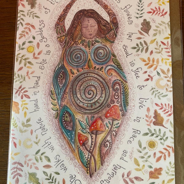 Moon Art Card, Moon Phase Card, Moon Greeting Card, Pagan Greeting Cards, Moon Hare Card, Pagan ...