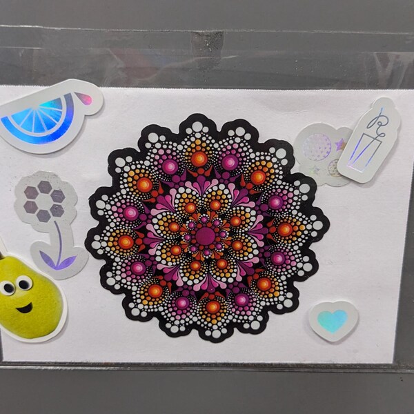 Mandala Vinyl Sticker, Dot Mandala Sticker, Waterproof Vinyl Sticker ...