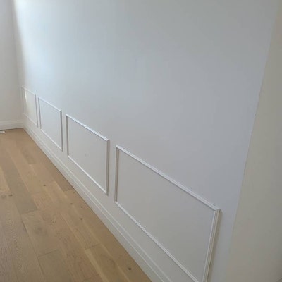 Pre-cut Modern Wall Molding Kit Tailored , Half Wall Moulding Create ...