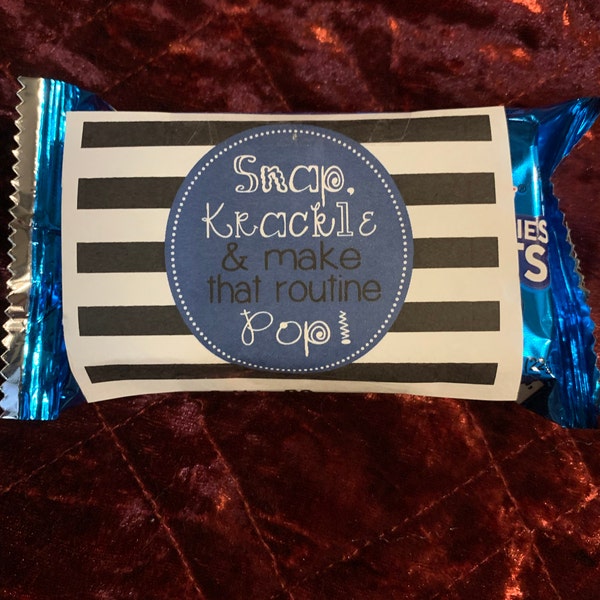 Cheerleading Good Luck Rice Krispie Treat Favor Tags- Dance Team Good ...