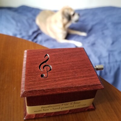 Wooden Music Box Musical Box Beethoven Moonlight Sonata Hand-powered ...