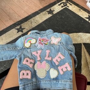 Personalized Girls Denim Jacket Crystal Jacket Name Jacket - Etsy