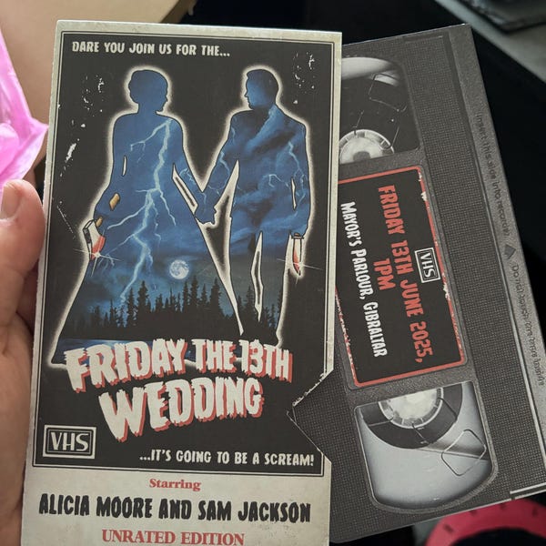 Personalised 80's Halloween Horror Movie VHS Tape Inspired Wedding ...