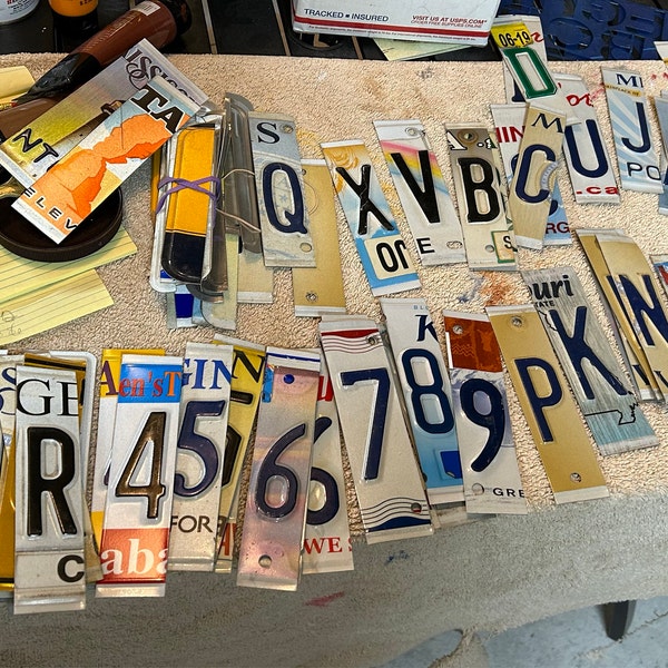 License Plate Letters and Numbers for Craft Projects, Art-good ...