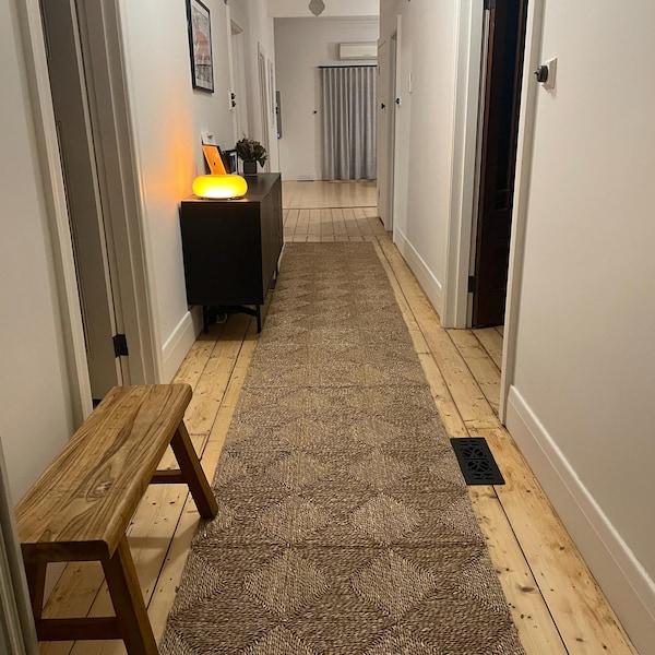 Custom Sized Hand Woven Seagrass Area Rug, Handmade Natural Straw Rug ...