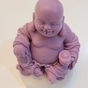 3d Laughing Buddha Lotus Buddhism Spiritual Meditation Rekhi Mold Mould ...