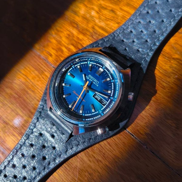 Racing Style Leather Bund Strap 20mm 22mm Bund Rally Holes Watch Band ...