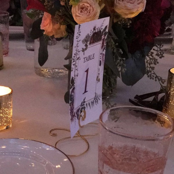 10 Large Wire Infinity Bow Table Number Holders, Black, Gold and Silver ...