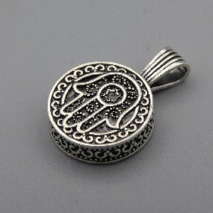 Cylinder Taweez Locket 925K Sterling Silver Necklace Pendant Silver ...
