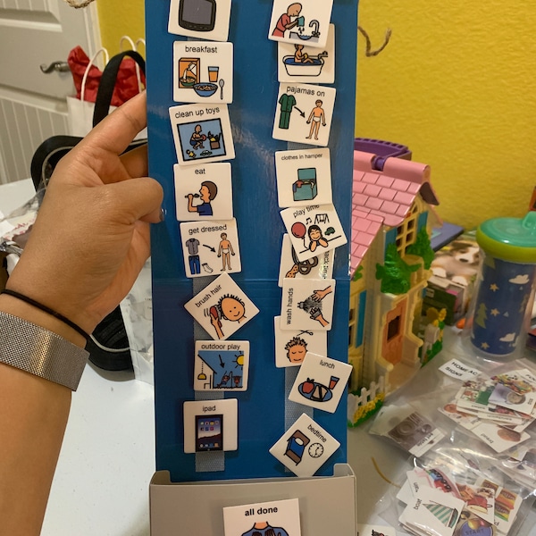 Plastic Visual Schedule for Kids – Daily Routine Chart for Autism, ADHD ...