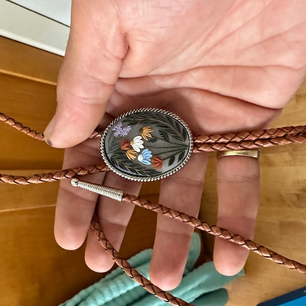 Custom Floral Bolo Tie: Handmade Western Wear - Etsy