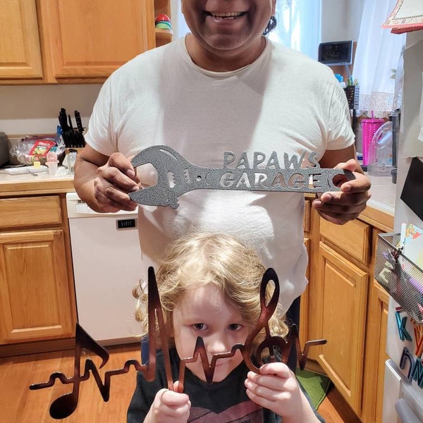 Papaw's Garage Papaws Shop Crescent Wrench Tool Metal Art Man Cave ...
