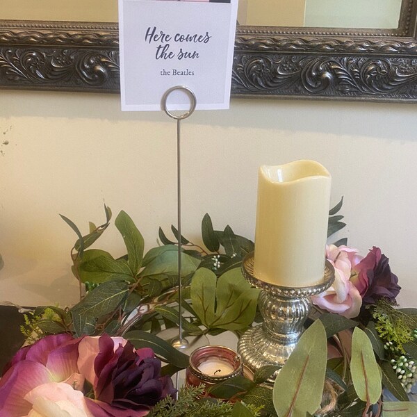 Music Table Numbers, Vinyl Record Wedding Table Number Cards, Retro ...