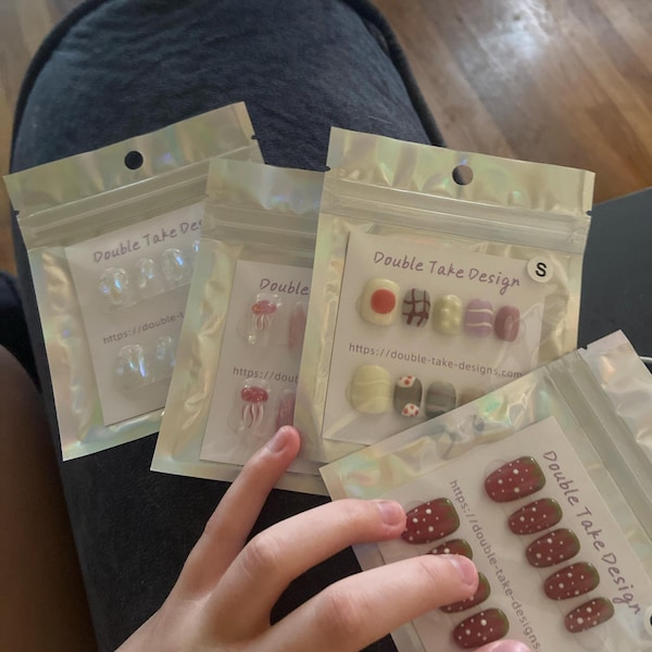 4 Sets Surprise Box | Random Nails Sets | Press on Nail | Blind Box ...