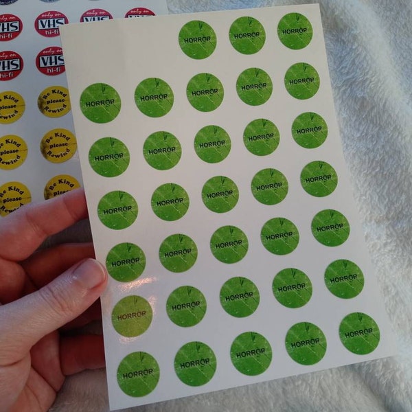 Horror Section Sticker Sheet! 1 Sheet of Thirty-five (35) 3/4" Vinyl ...
