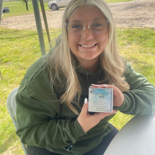 Something Blue Angel Charm, Something Blue for Bride Memorial Charm for ...