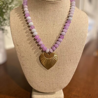 Pastel Rainbow Gemstone Necklace, Gem Candy Jewelry, Knotted Rainbow ...