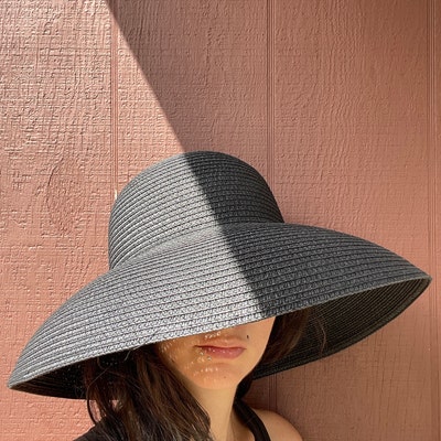 56-58 Ins Summer Straw Hand Woven Straw Hat Round Top Curved Eaves ...