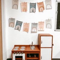 BOHO RAINBOW Editable Classroom Posters | Neutral Rainbow Classroom ...