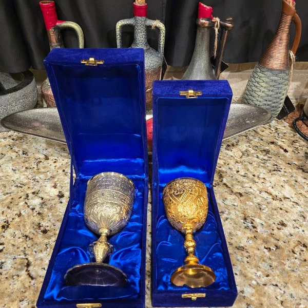 Handmade Brass Goblet for Communion Gold Chalice Cup Arthur King ...