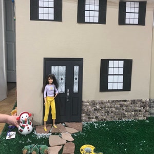 STICKERS 1:6 Scale in 4 Butter Cream Square Windows and Door STICKER ...