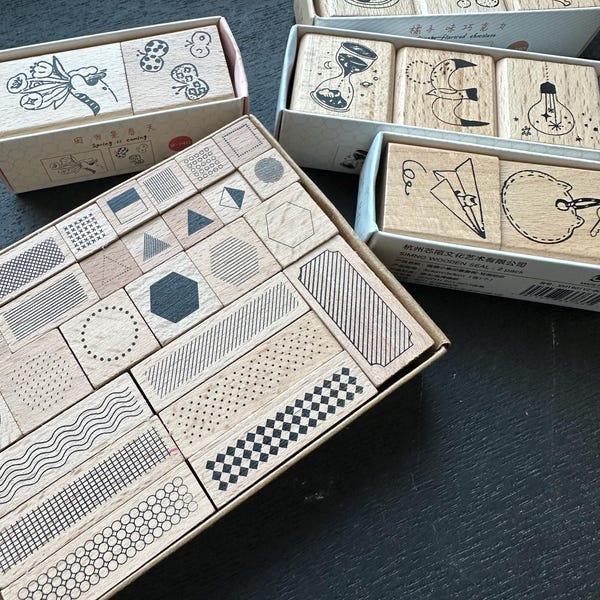 Planner Rubber Stamp Set Date Weekly Month Tracker Clock in Plann Habit ...