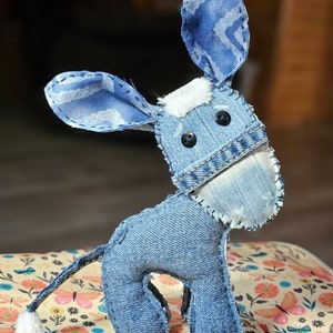 UPCYCLED DENIM DONKEY Pdf Sewing Pattern. Hand Sew Your Own Little ...
